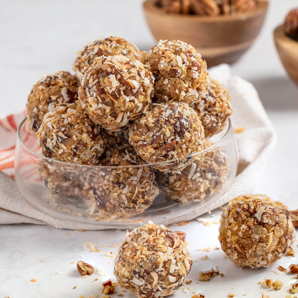 Coconut Date Nut Balls Recipe | No Calorie Sweetener & Sugar Substitute ...